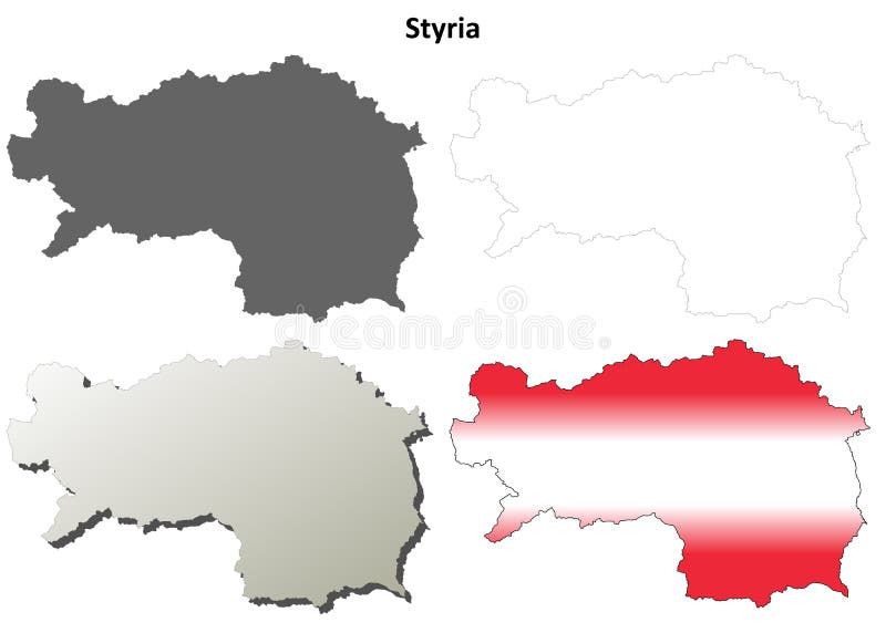 Styria Blank Detailed Outline Map Set Stock Vector - Illustration of ...