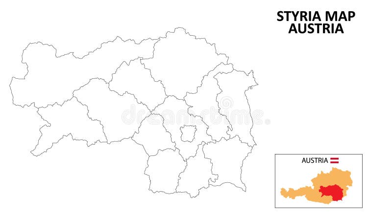 Styria Map. State and District Map of Styria Stock Vector ...