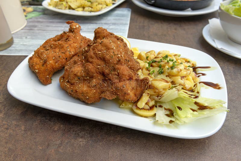 Styrian Roast Chicken with Potato Salad and Styrian Seed Oil on.the ...