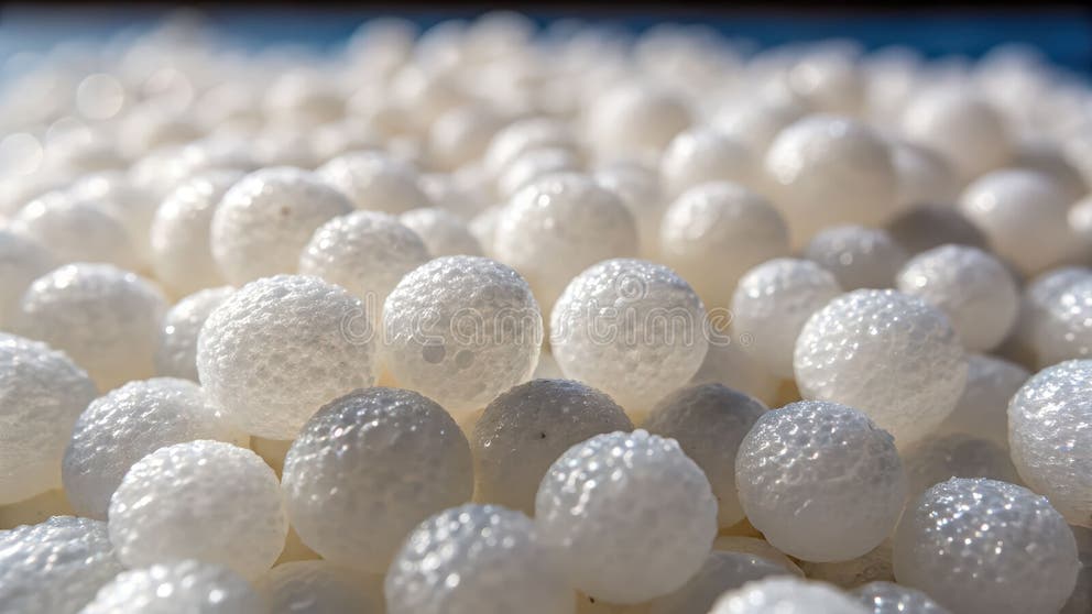 Styrofoam Balls with Textured Surface Create Soft Glowing Effect Under Light, Resembling Sheets ...