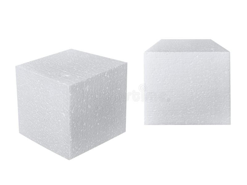 Styrofoam Cube Isolated on White Background, with Clipping Path Stock ...