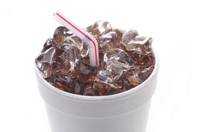 Styrofoam Cup with Soda stock image. Image of icecube - 12643707