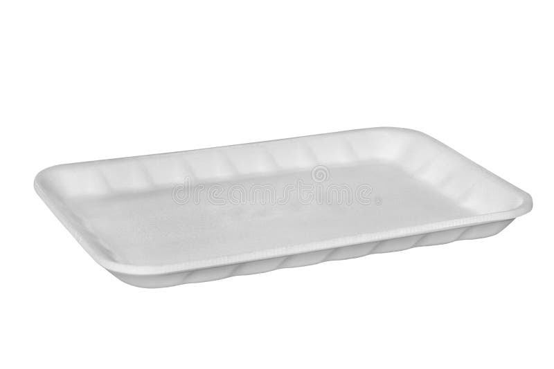 Styrofoam Food Tray Isolated on White with Clipping Path Stock Photo ...