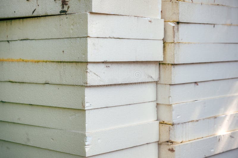 Styrofoam Insulation Boards Stacked on Construction Site Stock Image ...