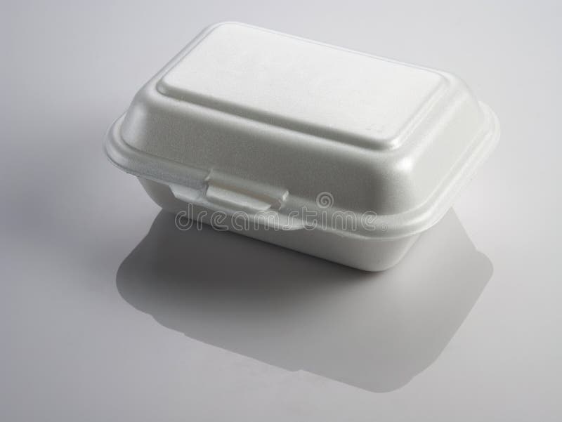 Styrofoam lunch box stock photo. Image of fork, closed - 48461836