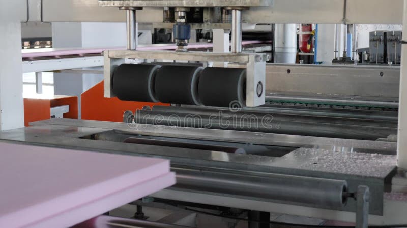 Grinding Process Styrofoam on Machine-tool at Plant, Production ...