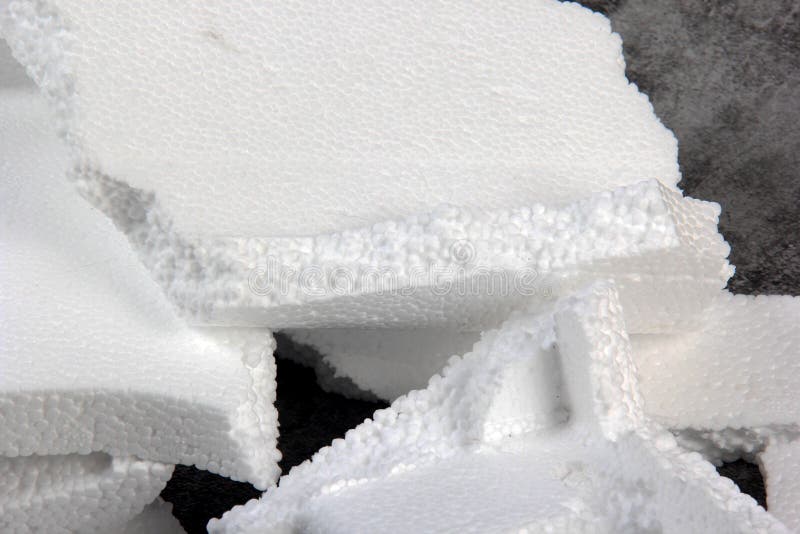 Styrofoam Sheets of Different Shapes on Black Background. Pieces of ...