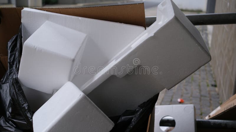 Styrofoam Waste in Landfills in a Black Plastic Bag Stock Image - Image ...