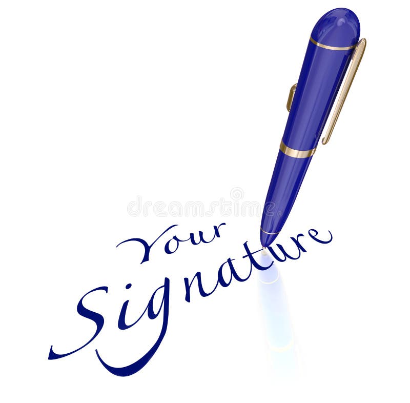 Su Firma Pen Signing Name Autograph Stock de ilustración - Ilustración ...