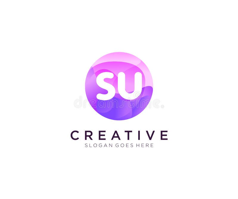 SU Initial Logo with Colorful Circle Template Vector Stock Vector ...