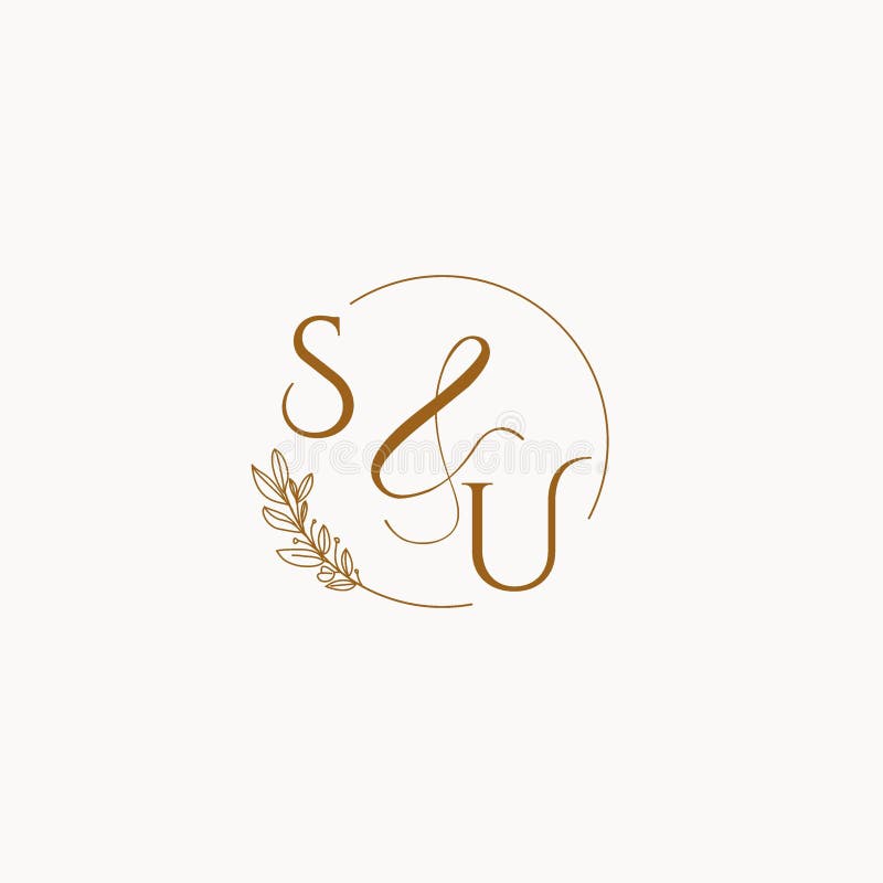 SU Initial Wedding Monogram Logo Stock Illustration - Illustration of ...