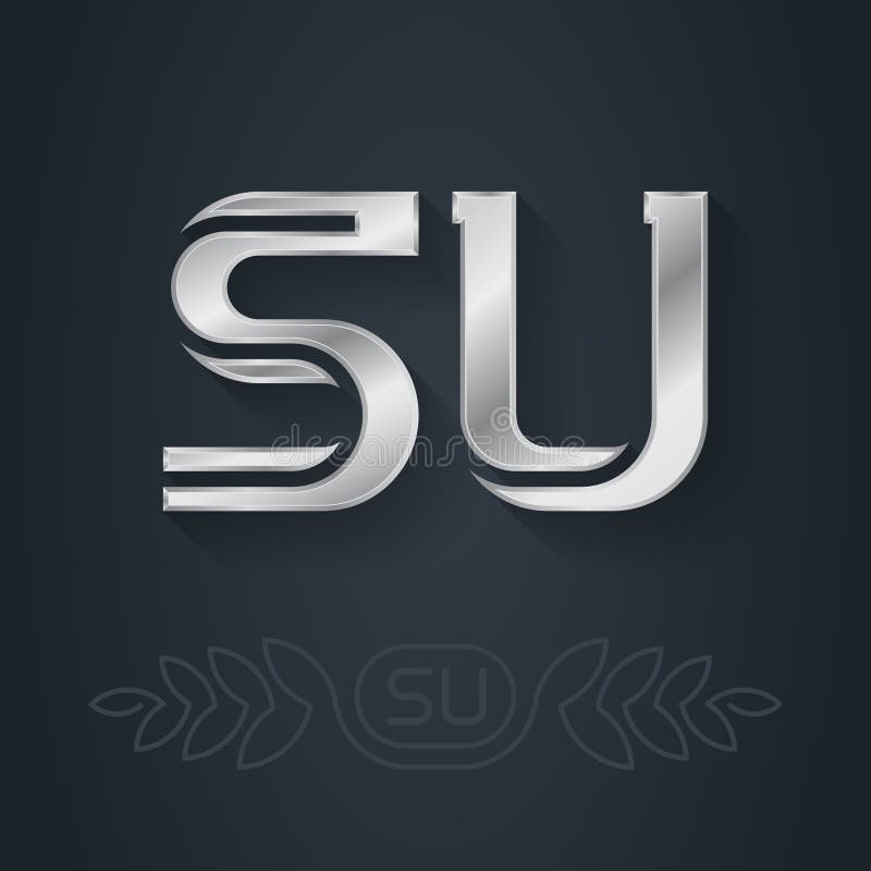 SU - Metallisches 3d-Symbol Oder Logotyp-Vorlage S- Und U ...