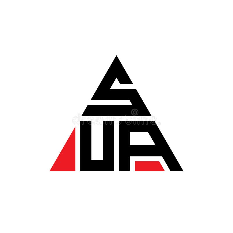 SUA Triangle Letter Logo Design with Triangle Shape. SUA Triangle Logo ...