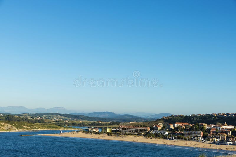 Suances Beach in the Atlantic Ocean, Spain Stock Photo - Image of ...