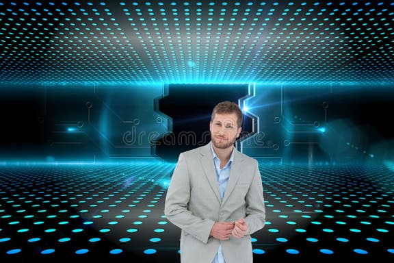 Suave man in a blazer stock photo. Image of shirt, computer - 37152776
