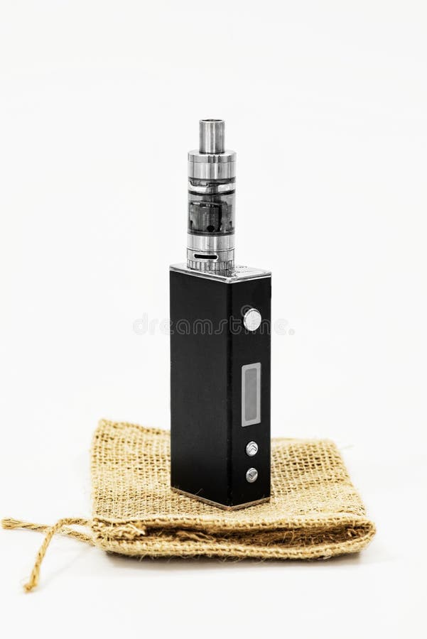 Sub Ohm Vape ECig on Burlap Bag Stock Photo - Image of clearomizer ...