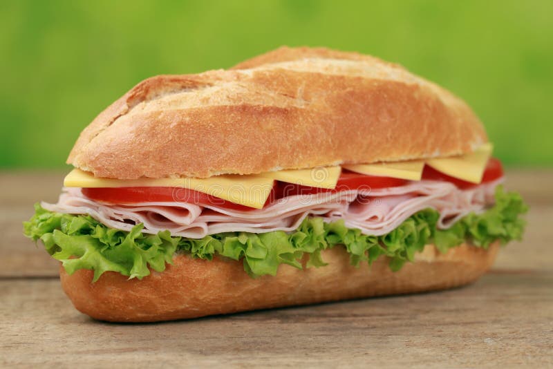 Ham sandwich; hoagie; sub stock photo. Image of horizontal - 2607100