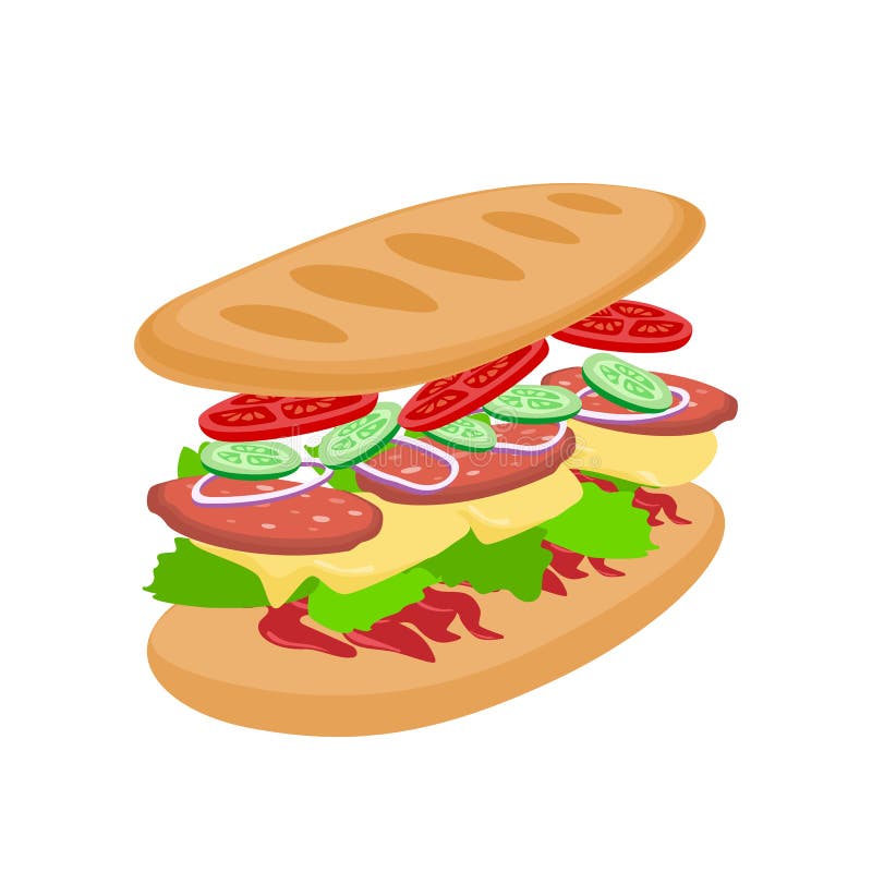 Sub Sandwich Vector Stock Illustrations – 693 Sub Sandwich Vector Stock ...