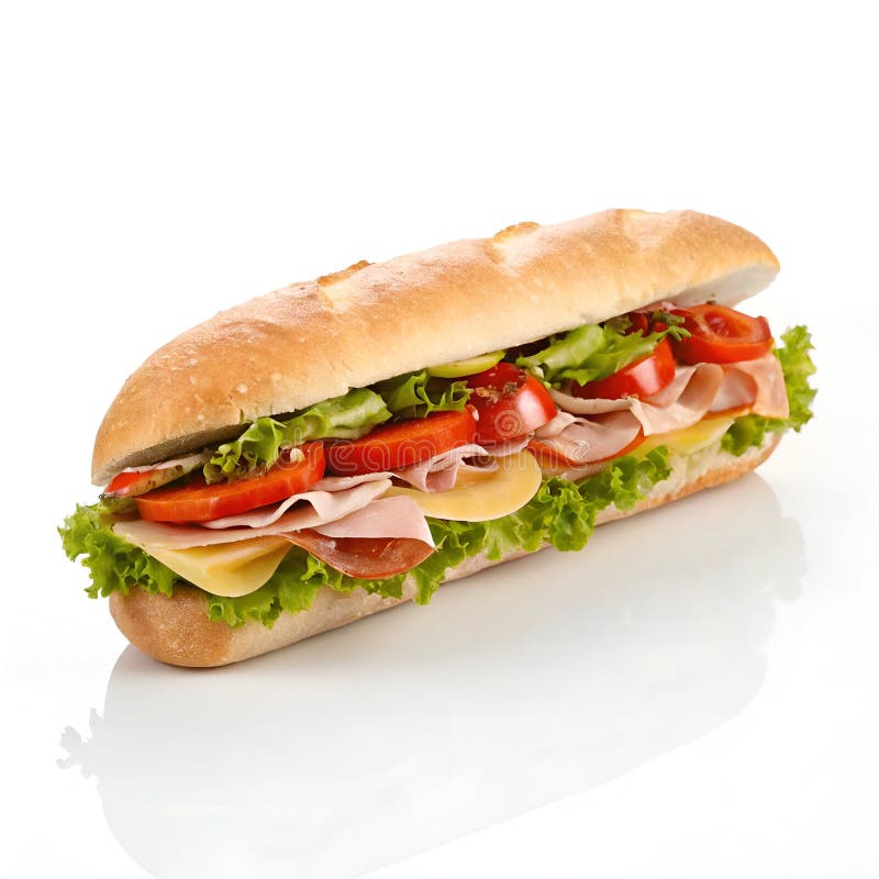 A Sub Sandwich Isolated on White Background Stock Illustration ...