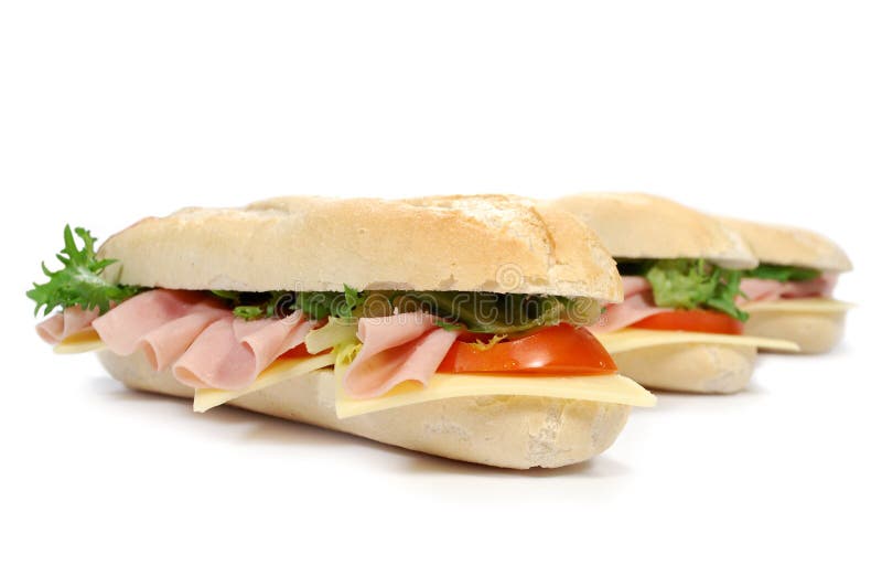 Large Sub Sandwiches Closeup Stock Image - Image of nutrition, tomatoes ...
