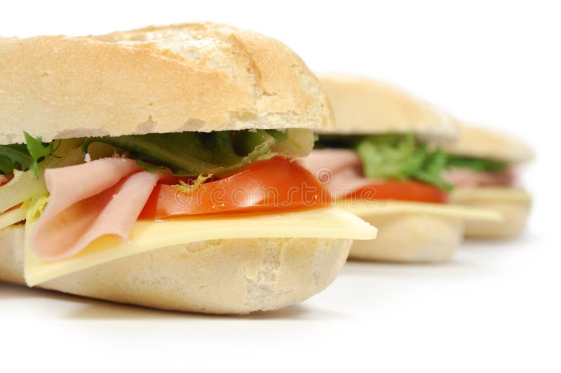 Large Sub Sandwiches Closeup Stock Image - Image of nutrition, tomatoes ...