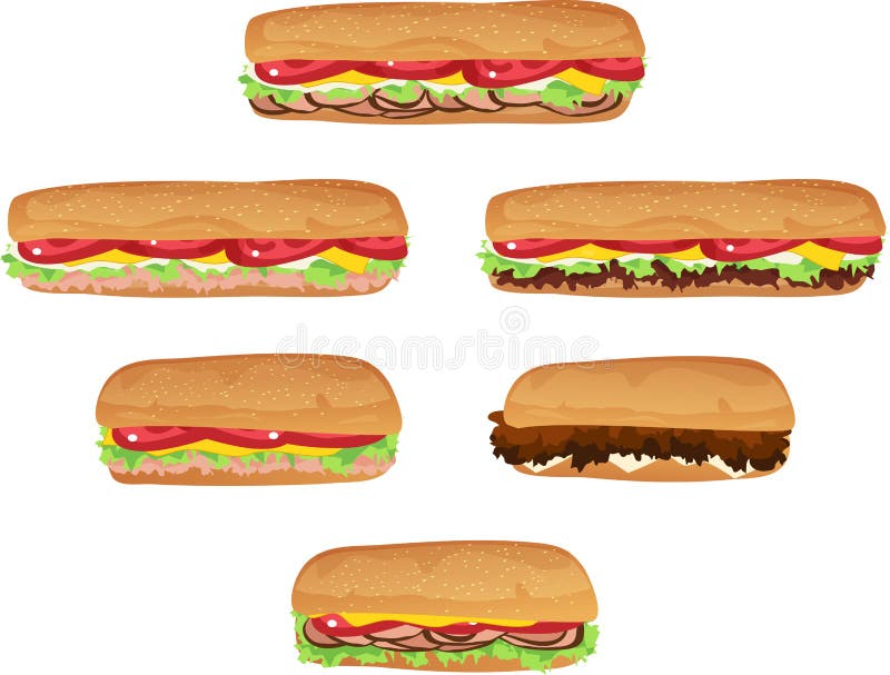 Cartoon Sandwich Set stock vector. Illustration of cartoon - 12764975