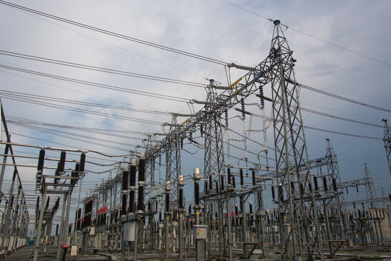 Sub station stock photo. Image of line, plant, cables - 45222028