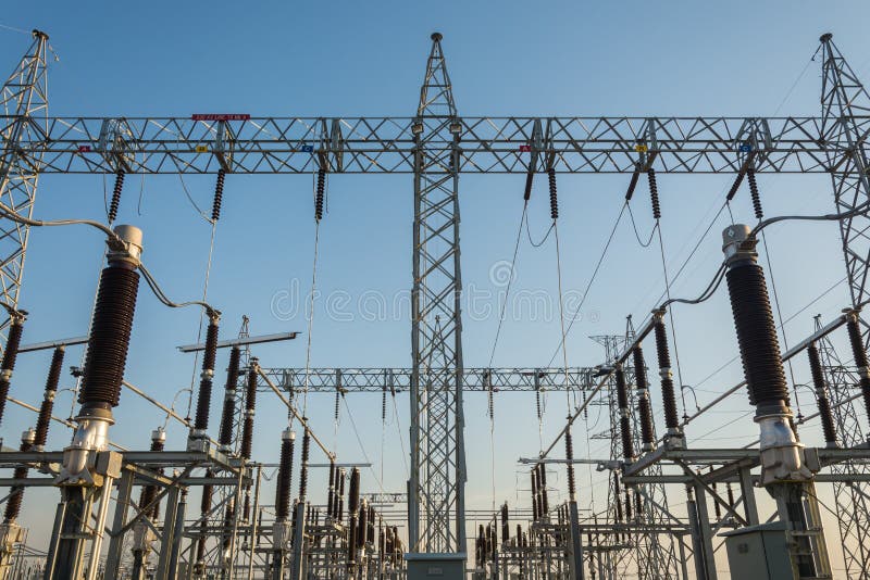 Sub station stock image. Image of plant, electrical, hazard - 93632305