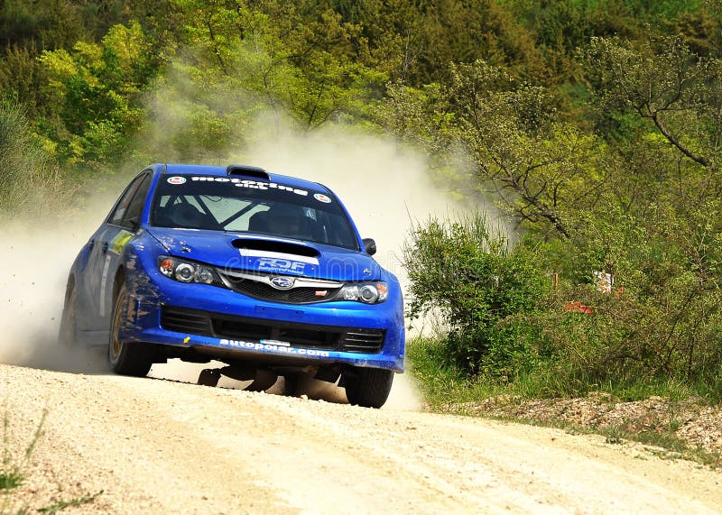 Subaru Impreza rally Car editorial stock photo. Image of rallye - 14146123