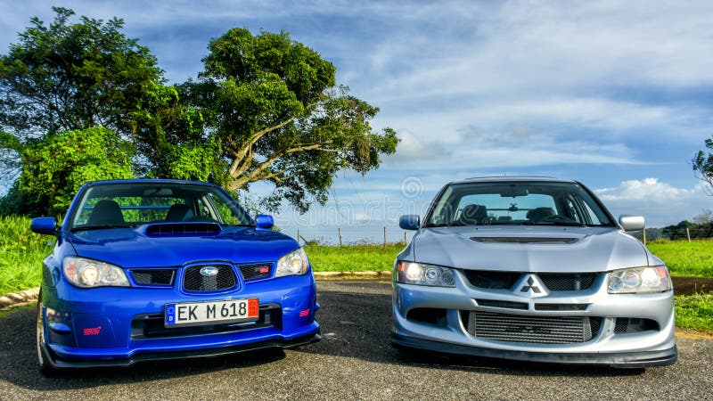 Subaru STI Vs Mitsubishi Evolucion Editorial Photo - Image of subaru ...