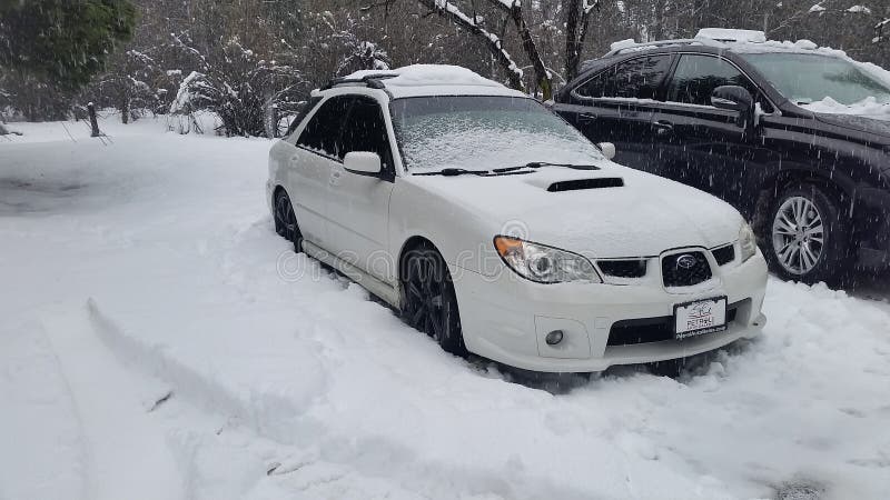Subaru WRX in the snow editorial image. Image of snow - 113533730
