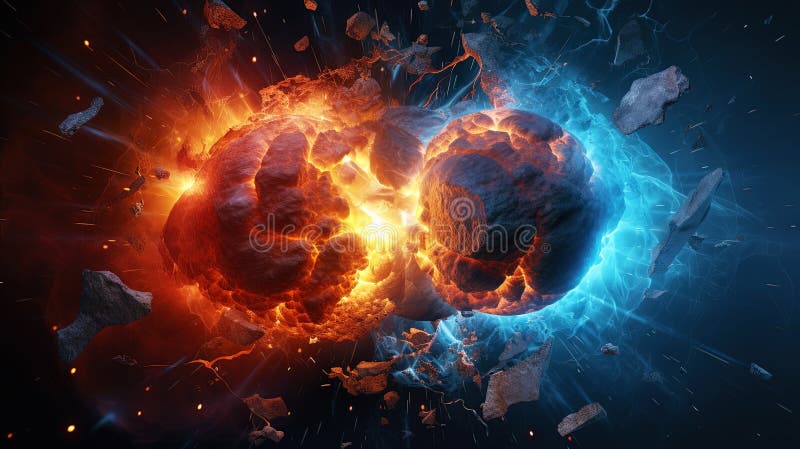 Subatomic Proton Particle Collision Nuclear Fusion Concept Stock Illustration Illustration Of