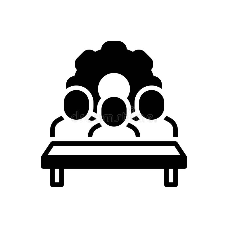 Black Solid Icon for Subcommittee, Jurors and Board Stock Vector ...