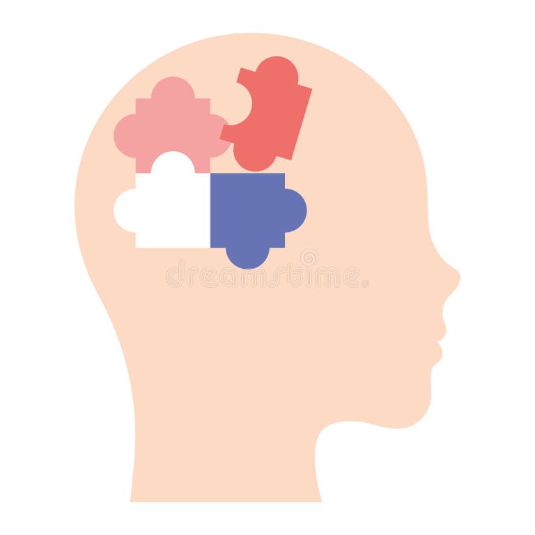 Subconscious Mind Puzzle stock vector. Illustration of isolated - 367440497