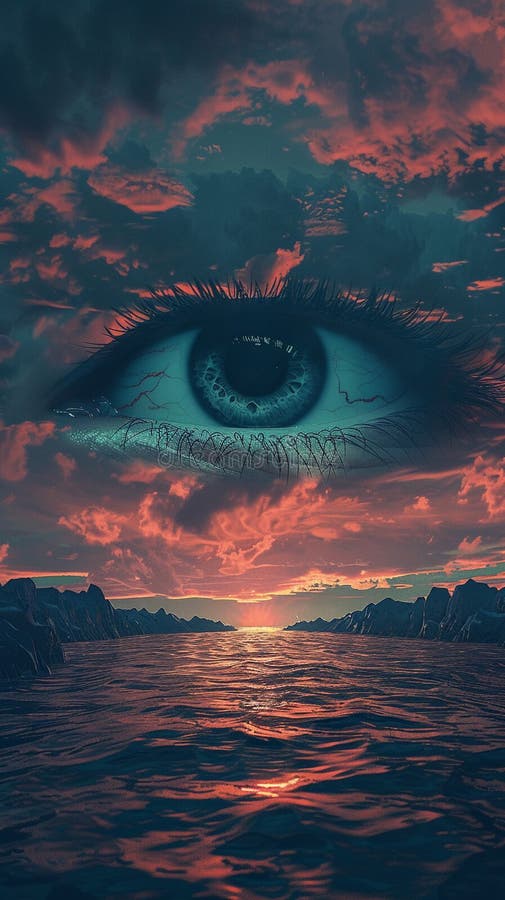 Subconscious Vision, Eyes in Sky, Dusk, Surreal Colors, Wide Angle ...