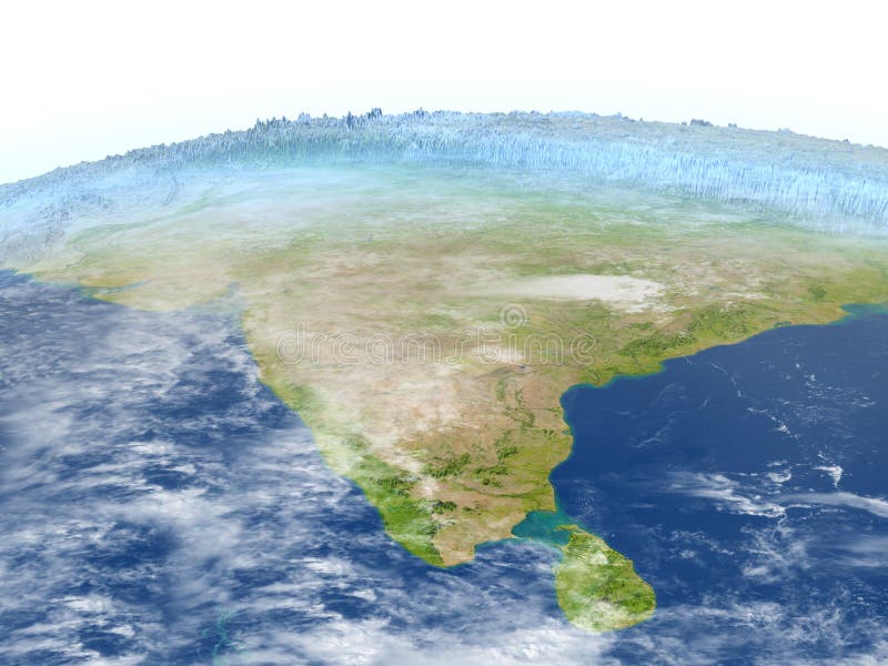 Subcontinente Indiano Na Terra - Chão Do Oceano Visível Ilustração ...
