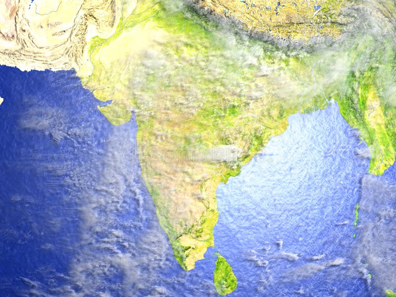 Subcontinente Indiano Na Terra - Chão Do Oceano Visível Ilustração ...