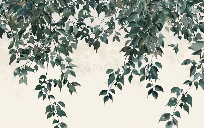 Subdued Leaf and Vine Designs -Generative Ai Stock Image - Image of ...