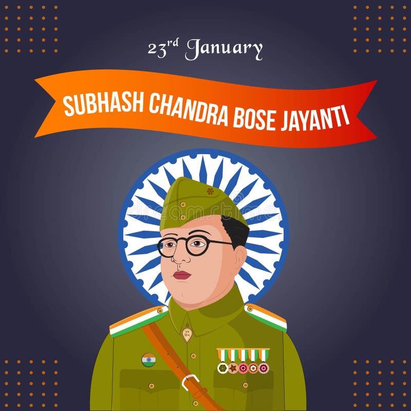Subhash Chandra Bose Jayanti Banner Design Stock Vector - Illustration ...