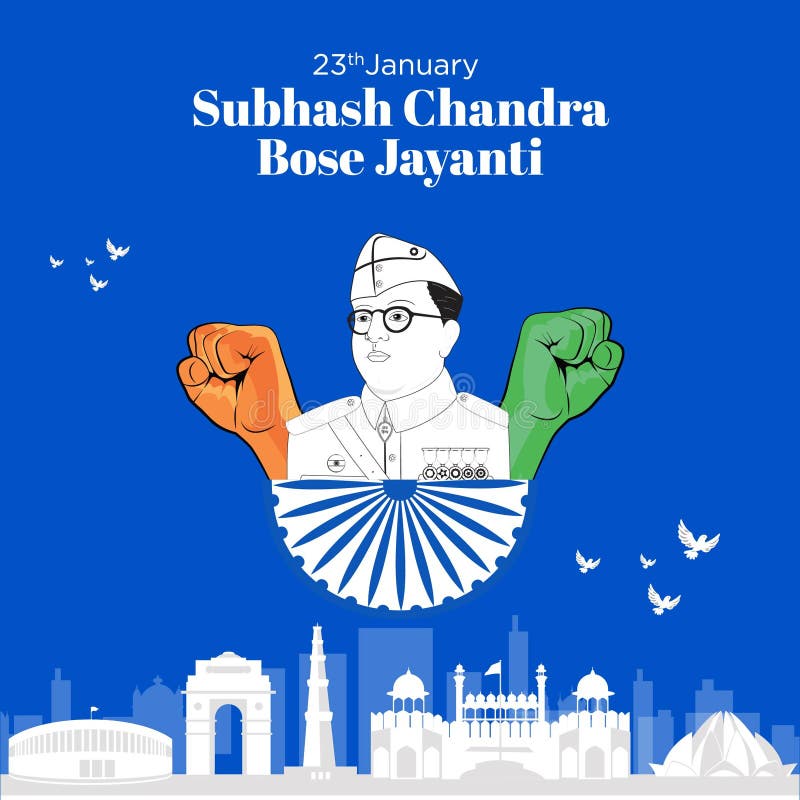 Subhash Chandra Bose Jayanti Banner Design Vektor Abbildung ...