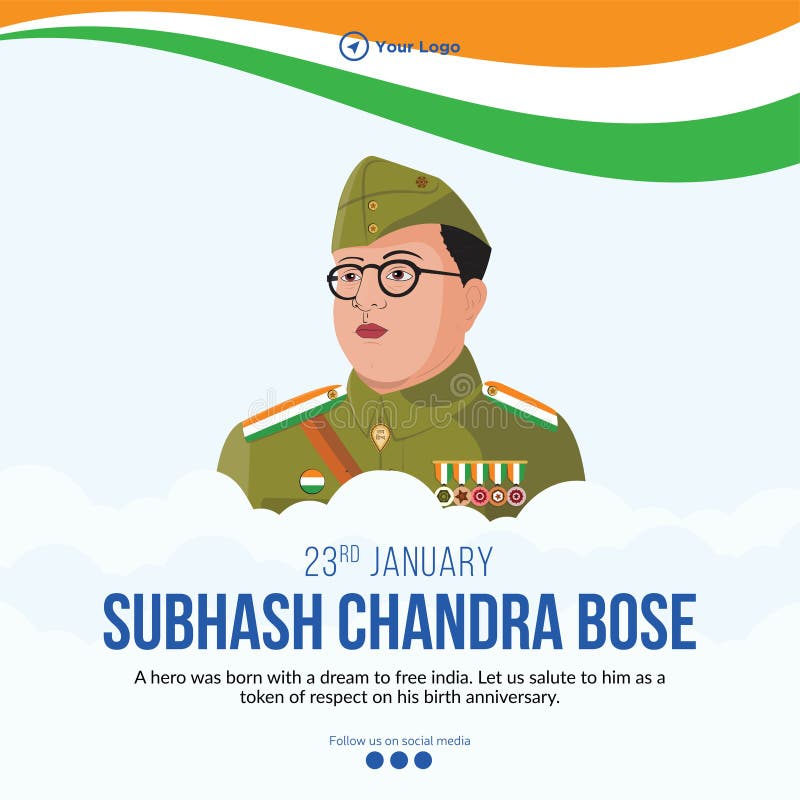 Subhash Chandra Bose Jayanti Banner Design Redaktionelles Stockfoto ...