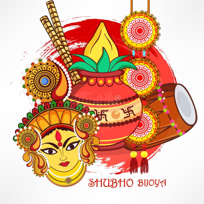 Subho Bijoya Navratri Feliz Ilustração Stock - Ilustração de devi ...