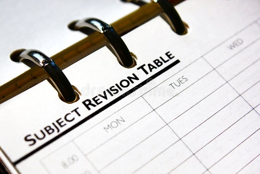 Subject Revision Table Page Stock Photo - Image of scrapbooking, binder ...