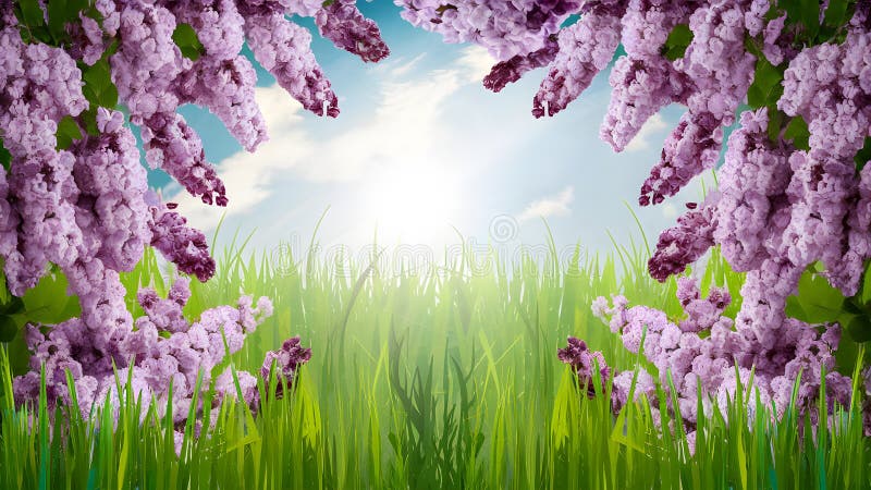 Subject Springtime Scene with Beautiful Lilac Flowers Creates an ...