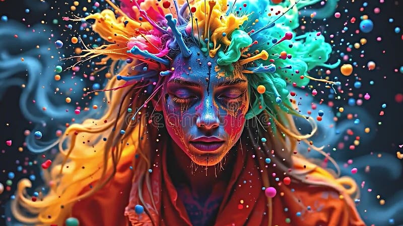 Subject at the Top, Ample Copy Space Below, a Luminous Figure Consumed ...