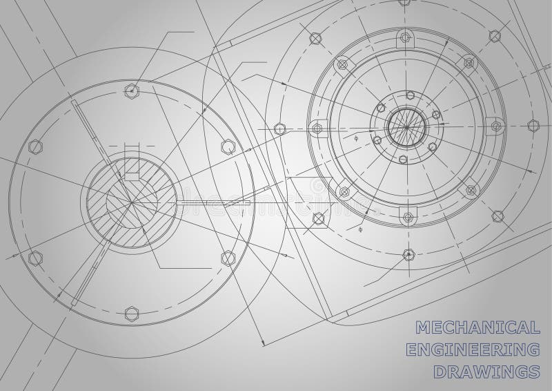 Technical Drawing Background .Mechanical Engineering Drawing Stock ...