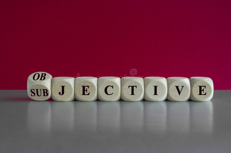 Subjective and Objective Symbol. Turned a Cube and Changes the Word ...