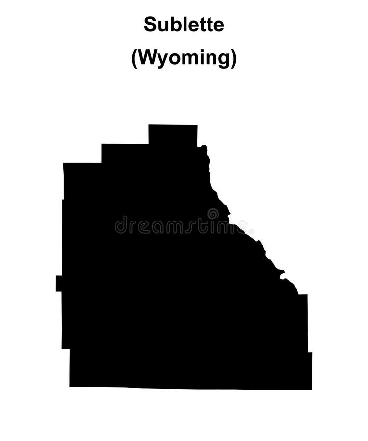 Sublette outline map stock vector. Illustration of county - 361878475