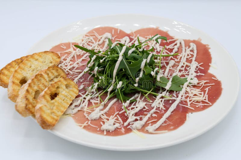 Sublime Quality Beef Carpaccio Dish Stock Image - Image of freshness ...