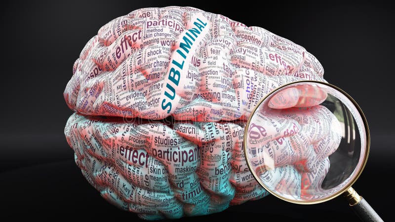 Subliminal in human brain stock image. Image of ideas - 247692477